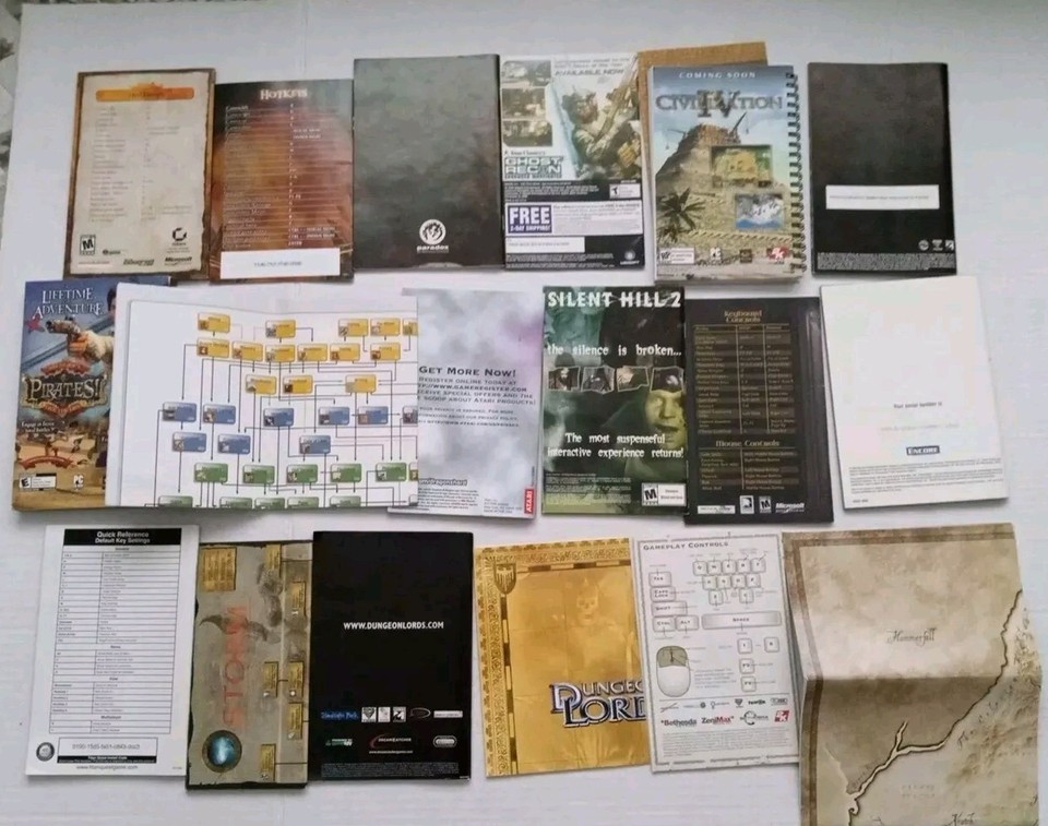 Mixed Lot Video Game Instruction Manuals Books Maps Civ D&D Sacred ...