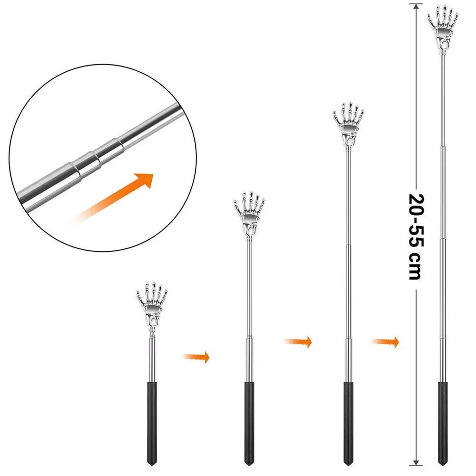 Skeleton / RAKE BACK SCRATCHER Metal Extending Massager Telescopic ...