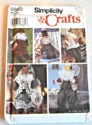 1996 #9869 Uncut Simplicity 21" Santa Claus Body & Clothes Pattern Golf ...