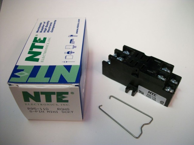NTE Electronics R95-110 Relay 8-pin 2 Pole Mini Socket 300v 10amp for ...