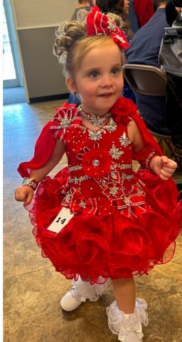 18-24 month Jennifer Wu red glitz pageant dress | eBay