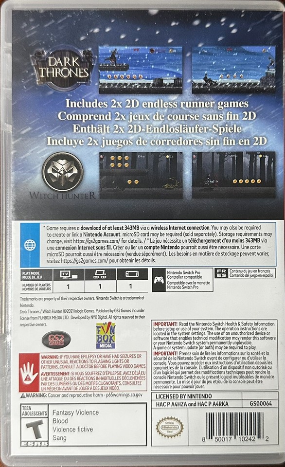 Dark Thrones/Witch Hunter Double Pack - Nintendo Switch/Fast💨SHIPPING 📦 ...