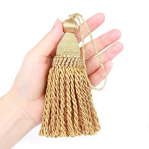 2 Pcs 6" Large Key Tassel with 4.3" Loop Elegant Hand Crafted Tassels ...