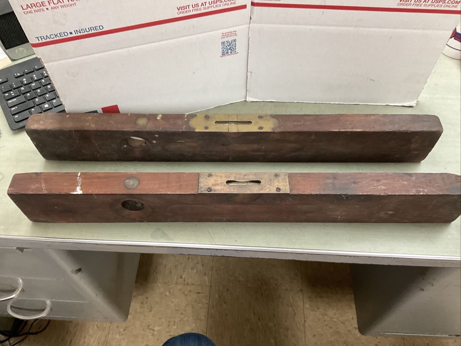 Antique Stanley Rule & Level Co. Wood Level Vtg New Britain Ct. AND ...