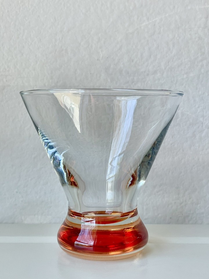 Crate and Barrel Set of 4 Dizzy Cocktail Glasses Green/Orange/Aqua/Red ...