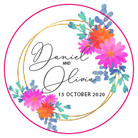 Personalised Stickers Wedding Stickers Wedding Favour Labels Floral 16 ...