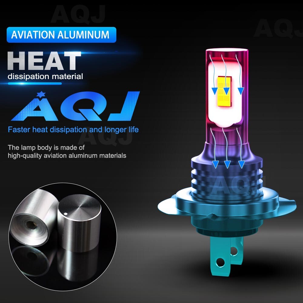 H7 8000K Ice Blue 8000LM COB LED Headlight Bulbs Kit High Low Beam Fog ...