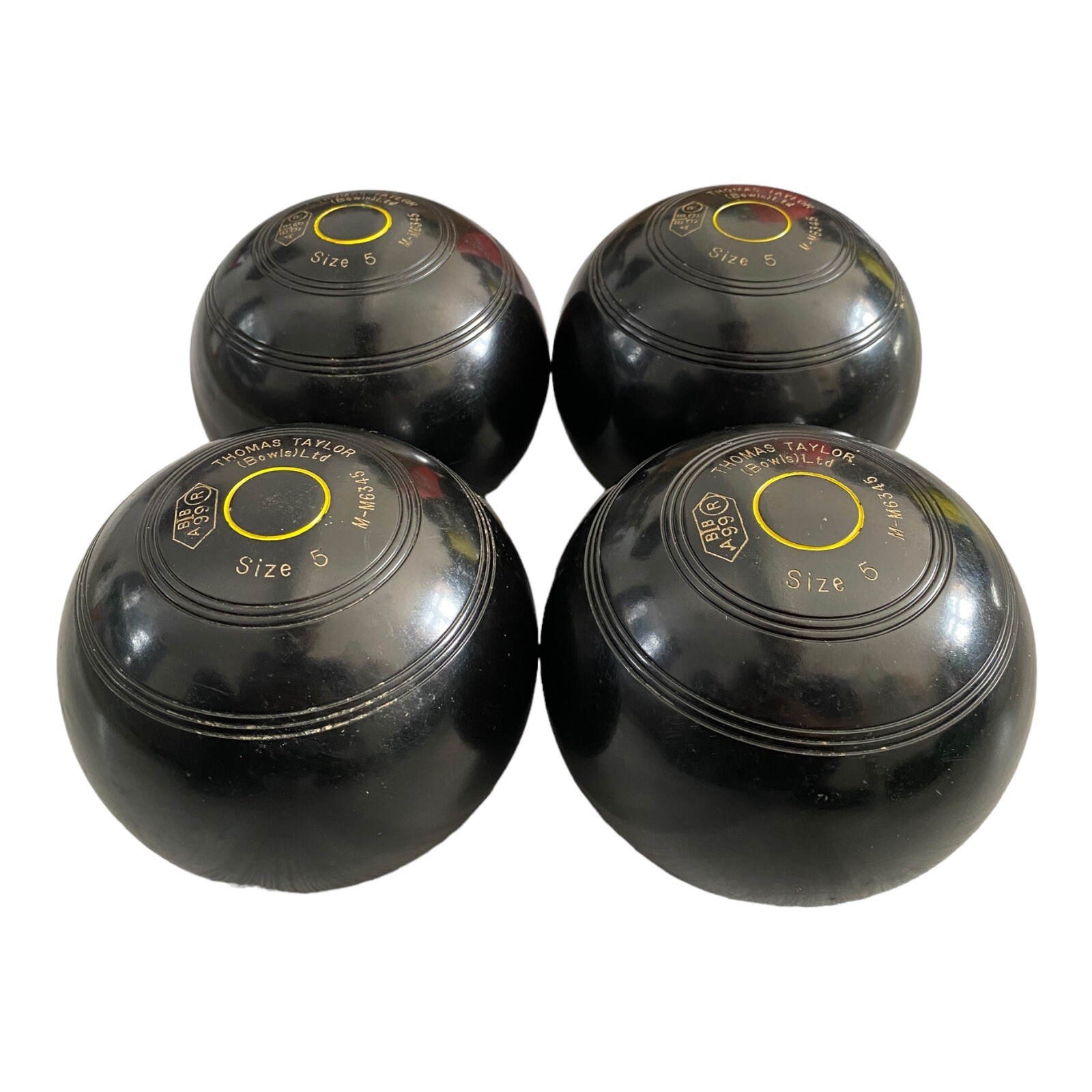Thomas Taylor Lignoid Black Lawn Bowls Size 5 Heavy Great Condition ...
