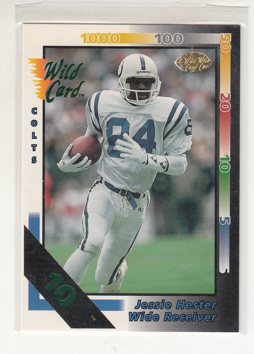 JESSIE HESTER 1992 Wild Card NFL #360 Parallel 10 Stripe Indianapolis ...