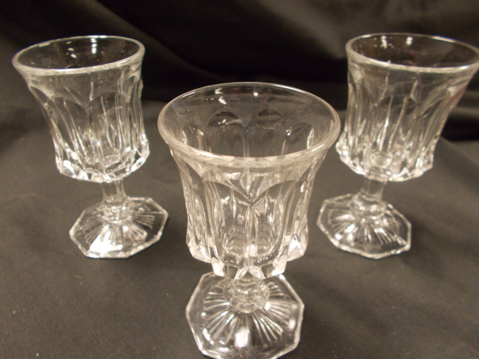 Vintage Clear Glass Set of 3 Cordial Sherry Shot Glasses | eBay