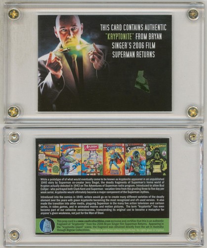 Authentic Screen Used Kryptonite Movie Prop Card From Superman Returns ...