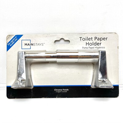 Mainstays Double Post Toilet Tissue Paper Holder Chrome Finish Wall ...