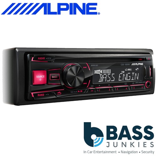 Alpine CDE-180RR Single Din CD MP3 USB AUX Car Stereo Player Red ...