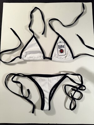 NWT Miller Lite Beer Bikini Top & Bottom Swimsuit ML | eBay