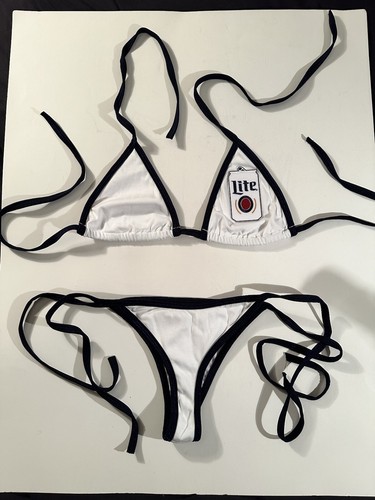 NWT Miller Lite Beer Bikini Top & Bottom Swimsuit ML | eBay