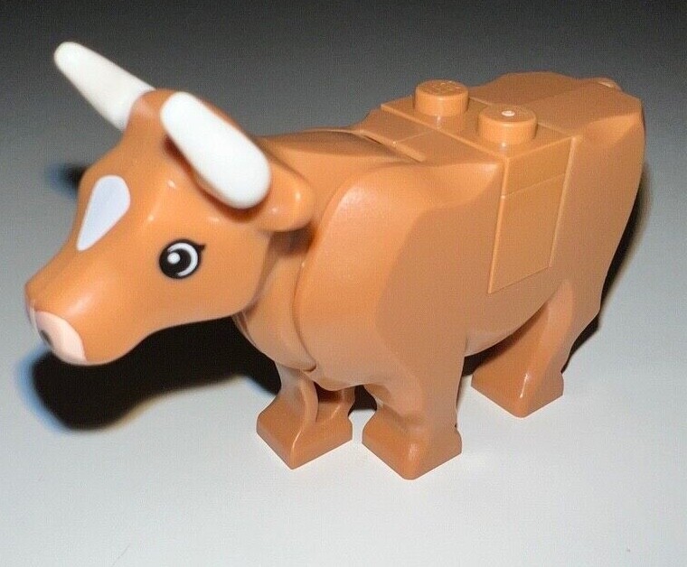 NEW Lego Cow Calf - Brown Black and White Medium Nougat Tan Farm Animal ...