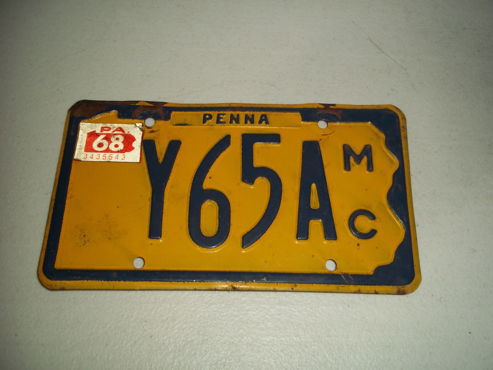 PA PENNSYLVANIA 1968 MOTORCYCLE LICENSE PLATE | eBay