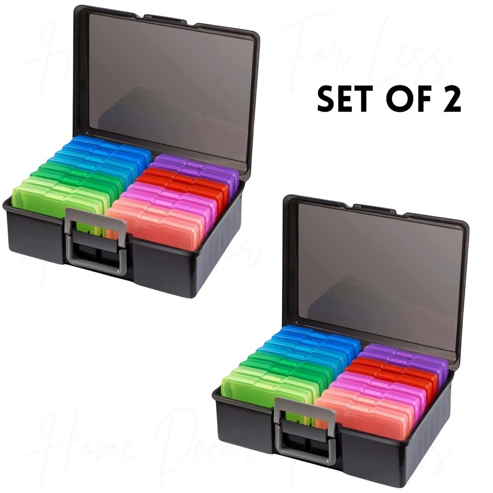 Photo Storage Box Organizer & Craft Keeper with 16 Inner Cases for 4x6 ...