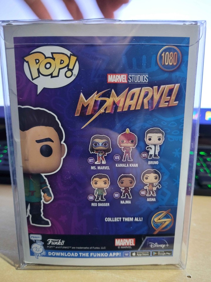ms marvel red dagger funko pop in pop protector new | eBay UK