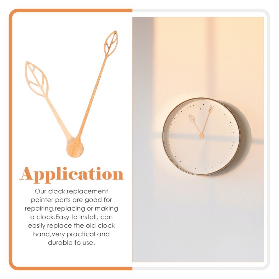 2 PCS Clock Making Kits Wall Clocks Replacement Hands Wood Wooden Parts ...