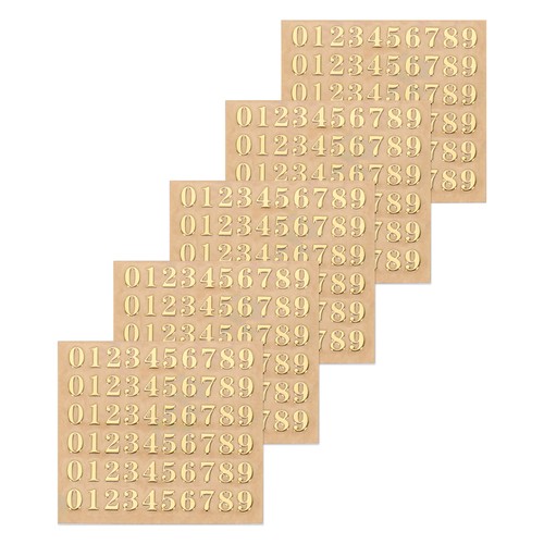 5 Sheets Number Resin Stickers 1 to 9 Gold 3mm | eBay UK