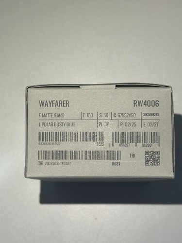 RAY-BAN Meta Wayfarer RW4006 Jeans/Dusty Blue Polarised AI Sunglasses ...