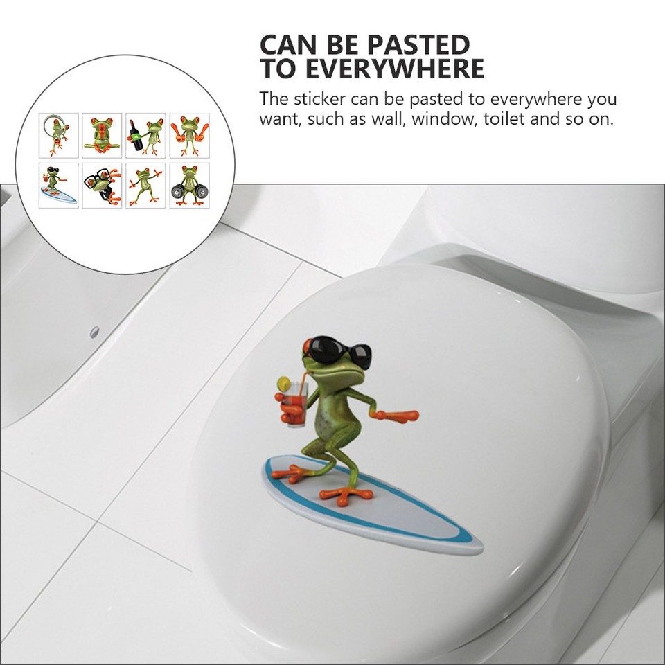 8pcs Interesting Frogs Decal Frogs Wall Stickers Decorative Car Sticker ...