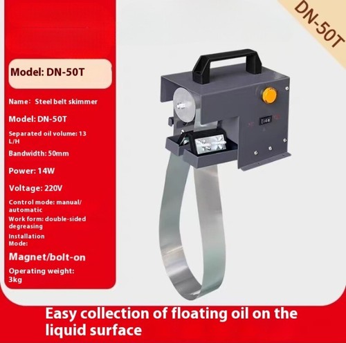 DN-50T Mini Oil Skimmer Steel Belt Oil Scraper Oil Removal Capacity 13L ...