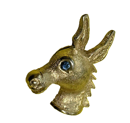 Donkey Mule Jackass Head Vintage Tie Tack Lapel Pin green eyes | eBay