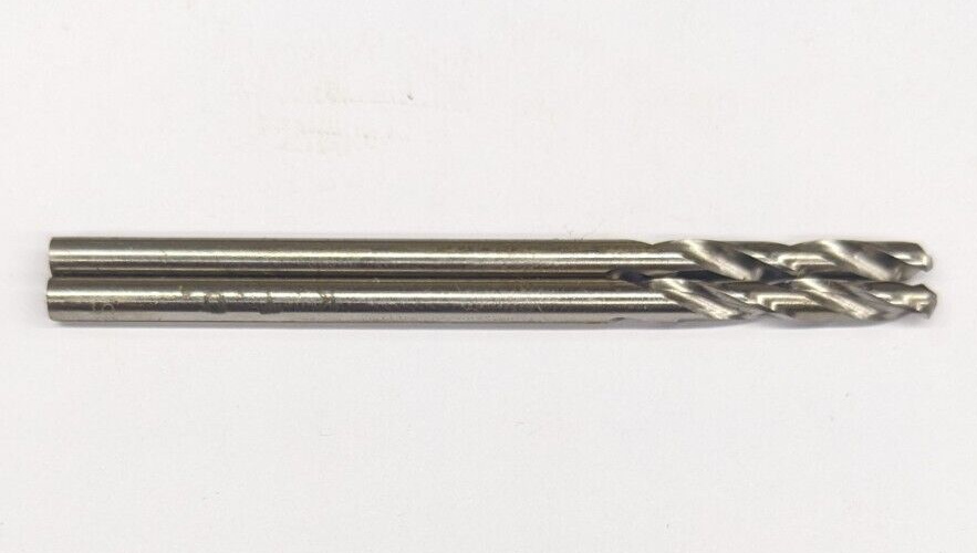 2 Jobber Length Drills Short Flute Wire Gauge Size #29 Bright HSS 118 ...