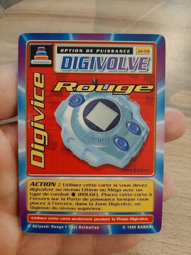 Carte Digimon Digivice rouge Digivolve Jd-60 ED1 1st Edition FR rare ...