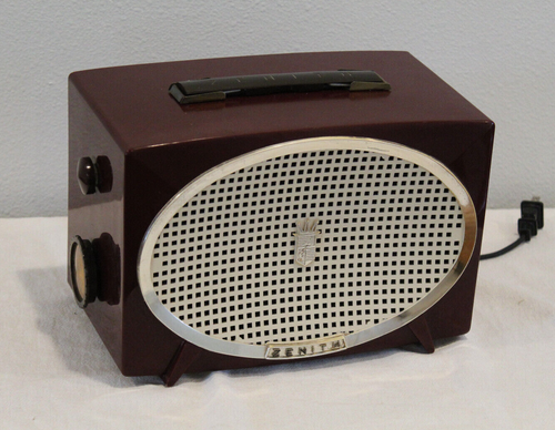 ZENITH AM 5 Tube Radio Maroon Model Y513 - Nice! - 1956 | eBay