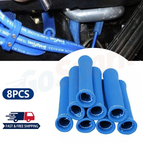 8X 2500° 6" Spark Plug Wire Boots Protector Sleeve Heat Shield Cover ...