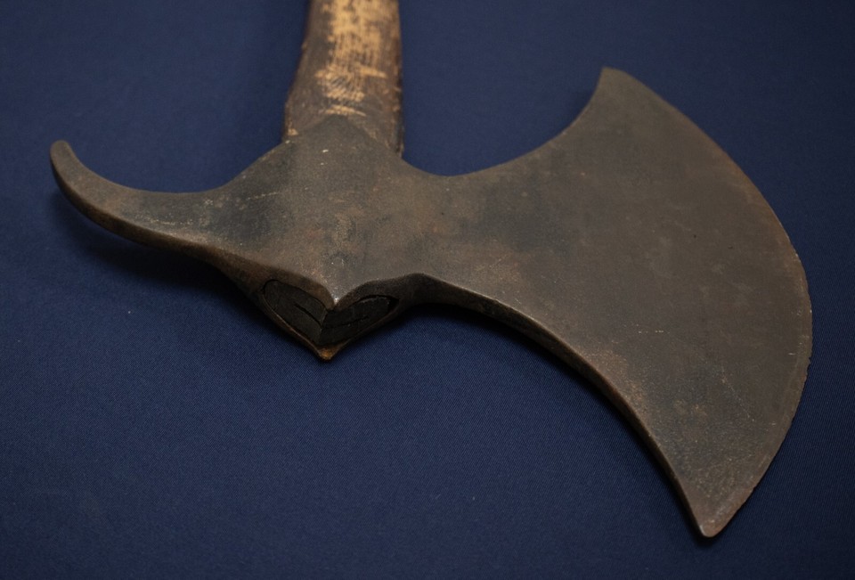 Antique 19th. Century Firemans Parade Fire Axe Hartwell Hickory Handle ...