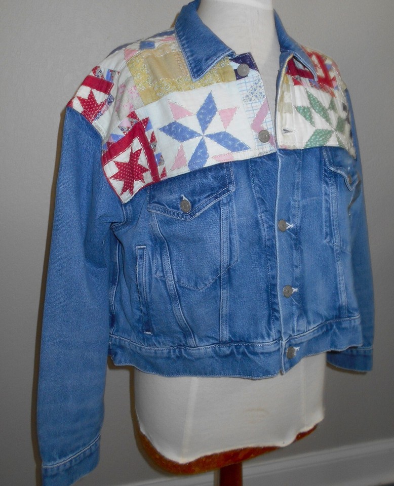 New $398 Polo Ralph Lauren Patchwork Quilt Denim Jacket Floral Country ...