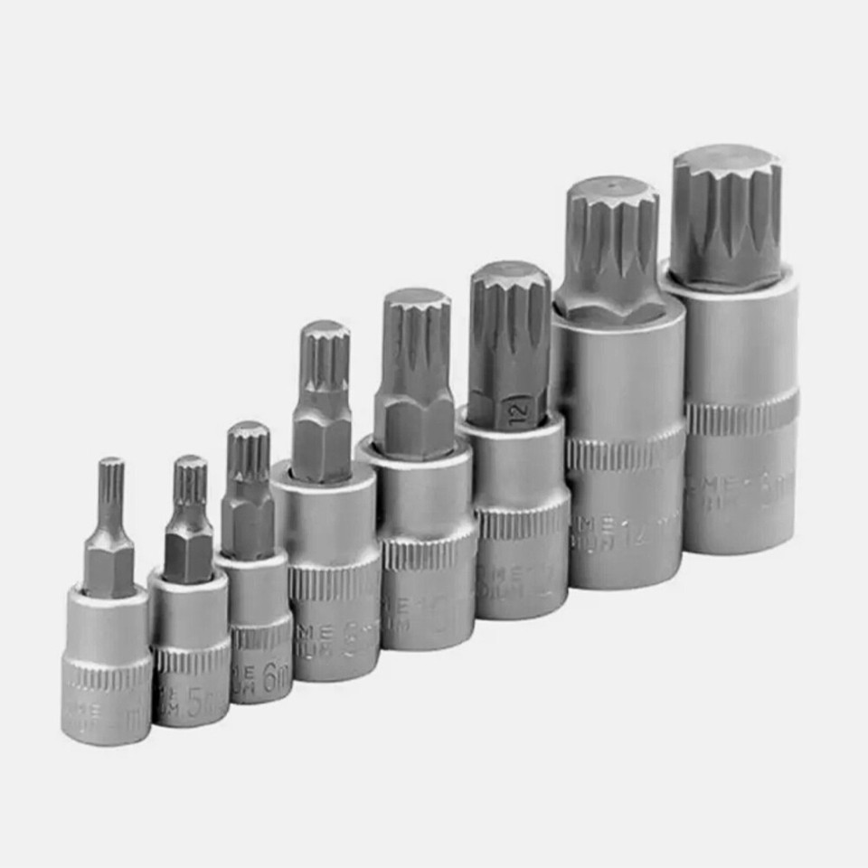 10pcs Spline Set, M4 - M18 Spline Bit Socket Set Triple Square+ Storage ...
