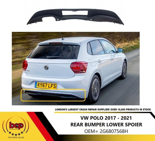 VW POLO 2017 - 2021 REAR BUMPER LOWER SPOLIER DIFFUSER 2G6807568H | eBay UK