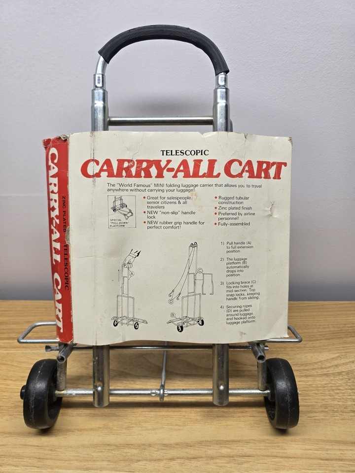 Vintage Woolworth Telescopic Carry All Cart Mini Folding Luggage ...