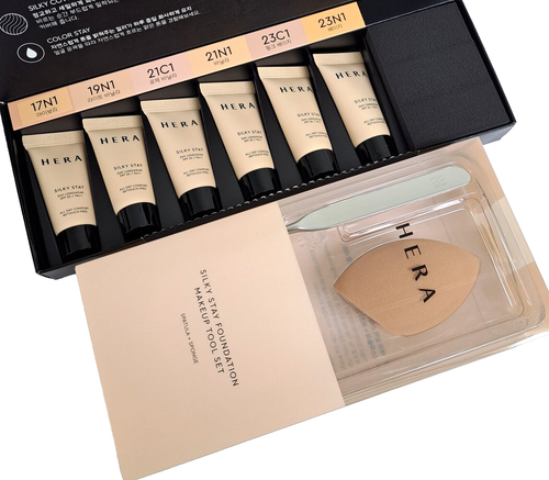 HERA Silky Stay 24H Longwear Foundation SPF20/PA++ Trial Kit & Makeup ...