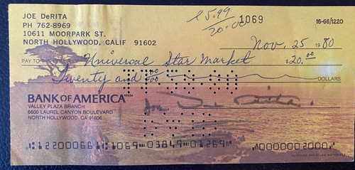 3 Stooges - Joe (Curley) DeRita - Check signed Authentic Original | eBay