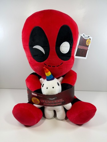 Kidrobot Marvel Deadpool w/ Unicorn Hug Me Shake Action Plush 16" Inch ...