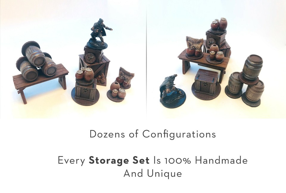 D&D Crates+Pots Storage Set | 28mm Tavern Terrain Dungeons & Dragons ...