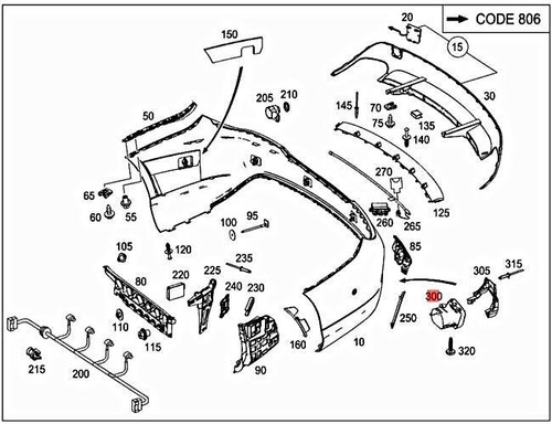 Genuine MERCEDES C117 W176 X117 X156 A-CLASS W176 Tail pipe trim ...