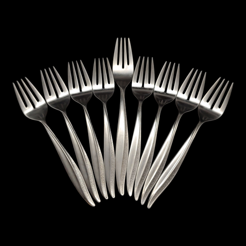 8 Oneida Textura Salad Forks - 1 Dinner Fork, Stainless Steel ...