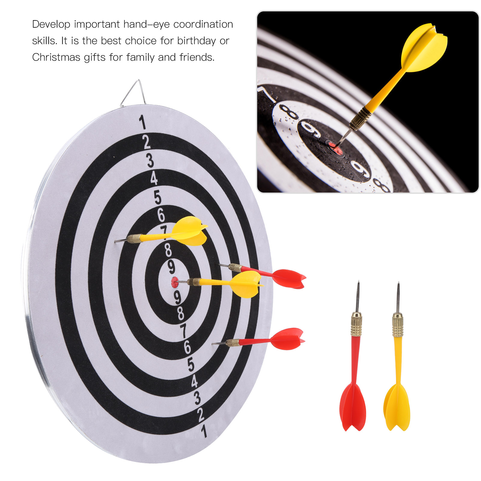 Portable 15in Thicken Flocking Two Sides Dartboard Competition Domestic Acce Vis | eBay