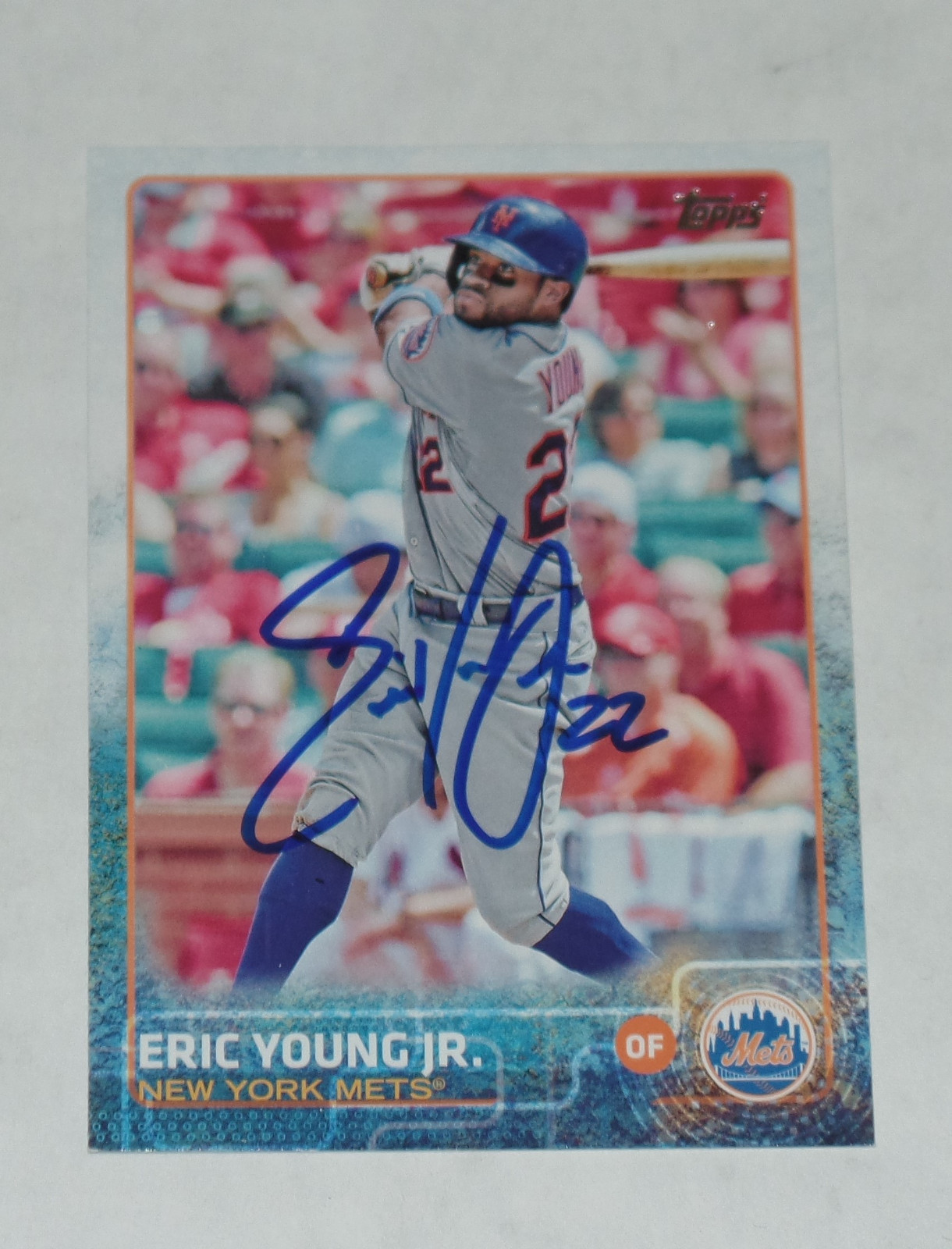 ERIC YOUNG JR SIGNED AUTO'D 2015 TOPPS CARD #199 NEW YORK METS ANGELS ...