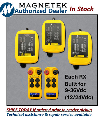Magnetek Radio Remote Control Flex 4EX2 ~ with 3-RX units, 9-36Vdc(12 ...