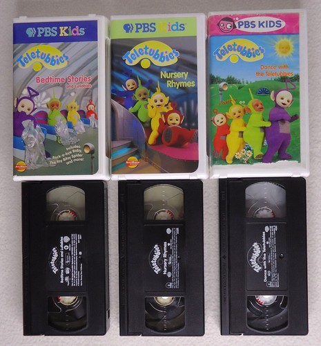 Teletubbies VHS Dance With Nursery Rhymes Bedtime Stories PBS Lot of 3 ...