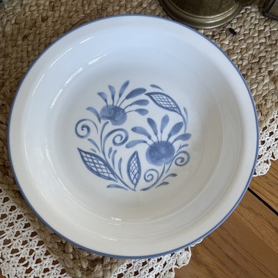 CORELLE Pie Plate Oceanview Pie Pan 10 1/4" White/Blue Flower Vintage ...