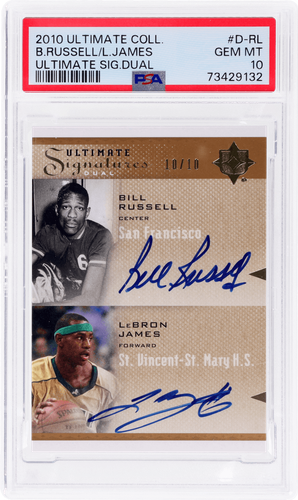 2010 Ultimate Collection Bill Russell/Lebron James Dual Auto #DRL /10 ...